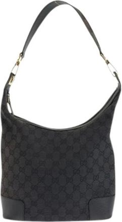 Gucci Sac bandouli&egrave;re en toile GG en cuir Pre-owned - Femme - Pre-owned - Noir - Taille: ONE Size