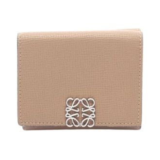 Loewe Pre-owned Anagram Leder Trifold Geldb&ouml;rse - - Pre-owned - Damen - Beige - ONE SIZE