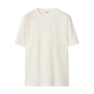 Burberry T-Shirt mit Logo-Stickerei - - Tops - Herren - Wei&szlig; - S