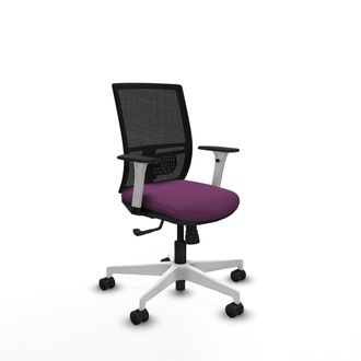 Piqueras y Crespo Yunquera Schreibtischstuhl mit wei&szlig;en und schwarzen Armlehnen, h&ouml;henverstellbare Lendenwirbelst&uuml;tze, ausgestattet mit 4 Positionen und Schneideschaum,