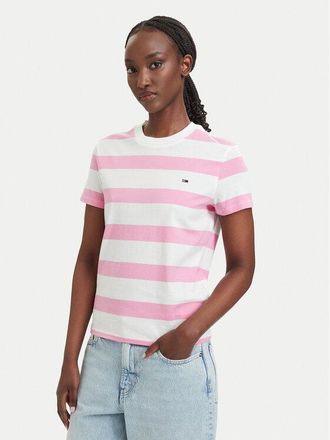 Tommy Jeans T-Shirt Flag DW0DW23801 Hellrosa Regular Fit