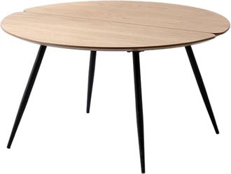 Generic Runder Couchtisch Holz Vintage Beistelltisch Beistelltisch Minimaler skandinavischer Beistelltisch für Wohnzimmer Sofa Tisch mit schwarzen Metallbeine