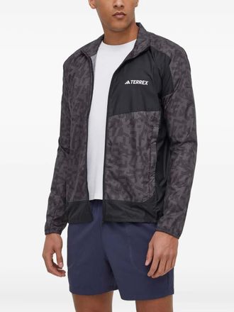 adidas veste zippée à imprimé abstrait - Gris