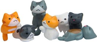 Vosarea Mini Katzen Miniatur Garten Landschaft Ornament Home Sukkulenten Bonsai Pflanzentöpfe Decor (zufälliger Stil)