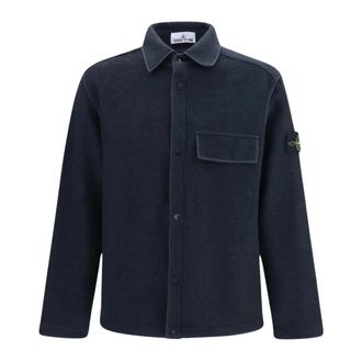 Stone Island Surchemise en m&eacute;lange de laine - Homme - Vestes - Bleu - Taille: L