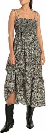 Replay Damen Kleid aus Baumwolle, Mehrfarbig (Multicolor 010), S