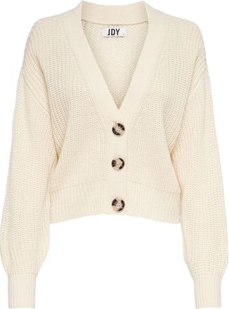 Jacqueline de Yong Damen Strickjacke JDYJusty gestrickte Damenjacke Cardigan mit Knopfleiste 15200418 Eggnog XXL