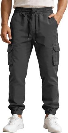 Generico WAZHAKU Pantalon cargo baggy pour homme - Taille &eacute;lastique - Pantalon de sport - Pantalon softshell - Pantalon de randonn&eacute;e - Printemps - &Eacute;t&eacute; - Pantal