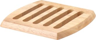 Continenta quadratischer Holz-Untersetzer aus Gummibaumholz, Unterlage für Töpfe und Pfannen, Größe: 20 x 20 x 1,5 cm