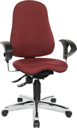 Topstar Topstar SI59UG27, Sitness 10 ergonomischer Bürostuhl, Schreibtischstuhl, inkl. höhenverstellbaren Armlehnen, Bezugsstoff bordeaux / rot