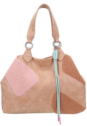 Fritzi Aus Preu&szlig;en Fritzi Izzy Medium Limited Happy Flocked Vintage Soft Vintage Shopper Kunstleder Damen Handtasche Festival City vegan Flockdetails 29 x 42 x 15 cm, Be