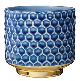 Bloomingville Pot de Fleur Home - Pots de Fleurs d&eacute;coratifs Couleur pour int&eacute;rieur Style r&eacute;tro cr&eacute;atif S (10 cm &oslash;), Bleu, C&eacute;ramique