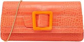 Manolo Blahnik Femme, Sacs, Orange, Taille: ONE Size Maygot Buckle Clutch
