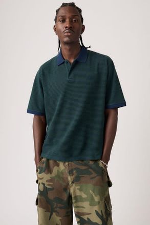 Levi's Polo Boxy Finn - Homme - Vert / Euan Stripe Sycamore - XL