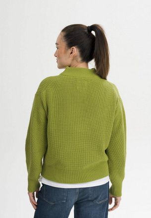 Mela Strickpullover Rippstrick Troyer Style KIMAYA Gerippter Kragen, Saum und gerippte B&uuml;ndchen