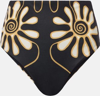 Cala de la Cruz Culotte de bikini Elisa imprimée à taille haute