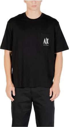 A|X Armani Exchange Homme, Tops, Noir, Taille: XL T-shirt &agrave; poche avec logo en coton