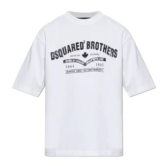 Dsquared2 Wei&szlig;es T-Shirt mit Logo - - Tops - Herren - Wei&szlig; - XS