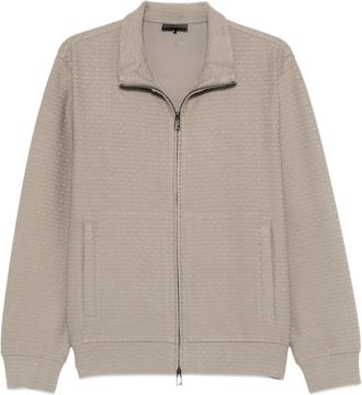 Emporio Armani zip textured sweatshirt - Grau