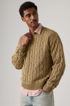 Levi's Carmel Cable Crewneck Sweater - Homme - Marron / Pine Bark - XL