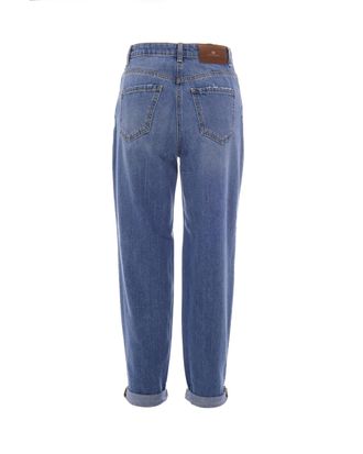 Elisabetta Franchi Womens Jeans Lucchetto Blue Vintage Cotton