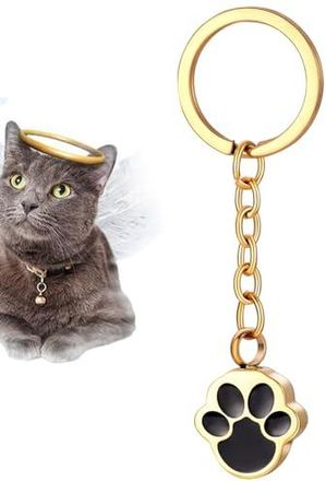 Generic Porte-cl&eacute;s souvenir en acier inoxydable pour cendres de chien - D&eacute;coration dint&eacute;rieur - Porte-cl&eacute;s souvenir pour chien | Pour le travail, le bureau, l