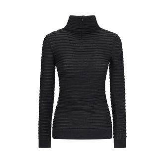 Valentino Garavani Weicher Strickpullover aus Wollmischung - - Knitwear - Damen - Schwarzk - L