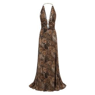 Philipp Plein Langes Kleid Leopard - - Dresses - Damen - Braun - L