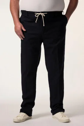Men Plus Schlupfhose Leinenmix-Hose Relaxed Fit Elastikbund