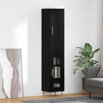 vidaXL vidaXL Haut Armoire 2 pcs Ch&ecirc;ne noir Bois ding&eacute;nierie