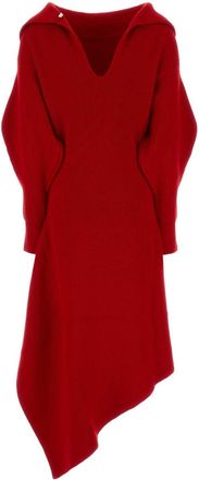 Givenchy Neck Sweater Dress - Red