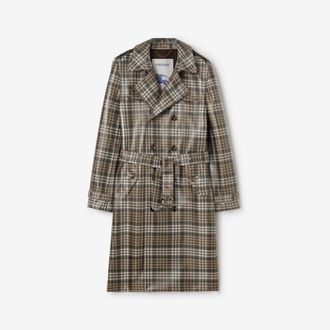 Burberry Trench Foxfield effet raphia enduit Check, Size: 54