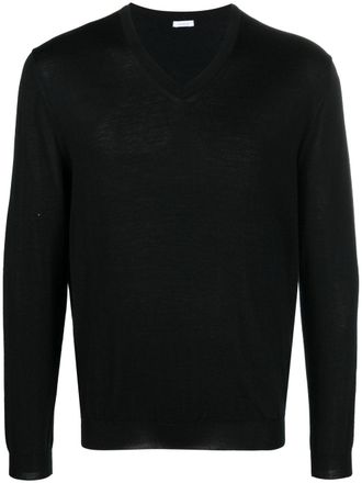 Malo pull en cachemire &agrave; col v - Noir