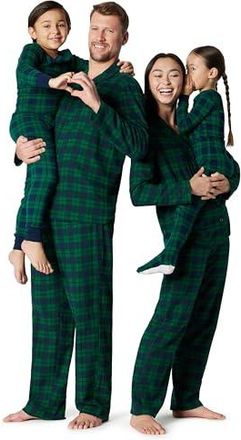 Amazon Essentials Ensembles de Pyjamas de Noël Assortis pour la Famille Homme, Vert Émeraude Foncé Bleu Marine Écossais, XXL