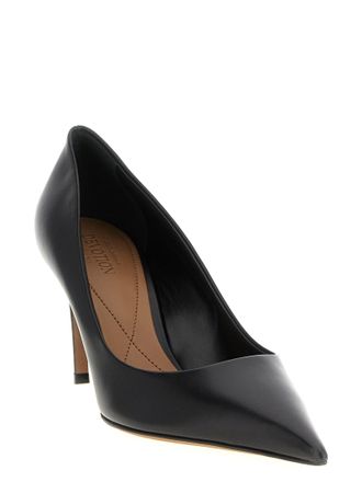 Dolce & Gabbana Womens Pointed Calfskin Pump Black Leather