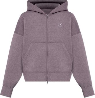 adidas by Stella McCartney Femme, Sweatshirts et sweats &agrave; capuche, Violet, Taille: 38 FR Logo Scuba Sweat &agrave; capuche