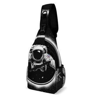 Generic Sacoche Port&eacute; &eacute;paule Art des astronautes de lespace L&eacute;ger Sac De Poitrine Polyester Cross Body pour Homme Camping &eacute;cole