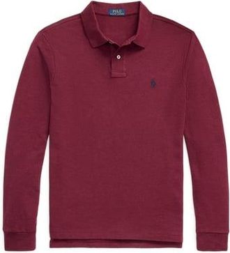 Polo Ralph Lauren Polo droit &agrave; manches longues en maille piqu&eacute; de coton