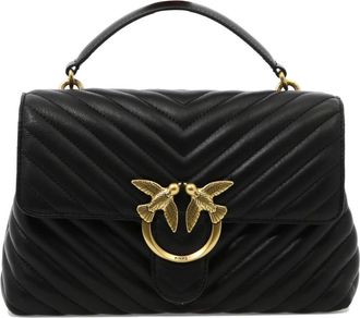 Pinko Pinko - Mini Lady Love Bag Puff Chevron - Femme - Sacs - Noir - Taille: ONE Size
