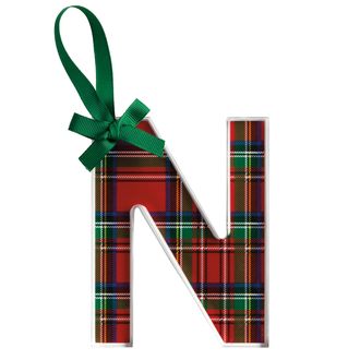 Mud Pie Weihnachtliche Initiale N Tartan Ornament