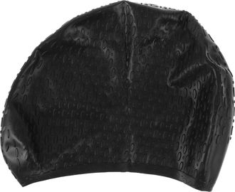 SOLUSTRE Silikon Badekappe Mit Tropfenstruktur Flexible Schwimmkappe Schwarzes Silikon Sch&uuml;tzende Badehaube F&uuml;r Wassersport Und Outdoor Baden