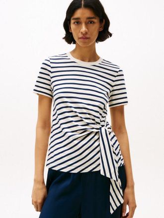 Tommy Hilfiger T-Shirt KNOT BOAT-NK SS TEE in asymmetrischer Form
