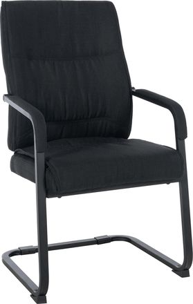 Clp XXL-Freischwinger Anubis Mit Gepolsterter Sitzfläche I Konferenzstuhl Mit Metallgestell Und Stoffbezug, Farbe:schwarz/schwarz