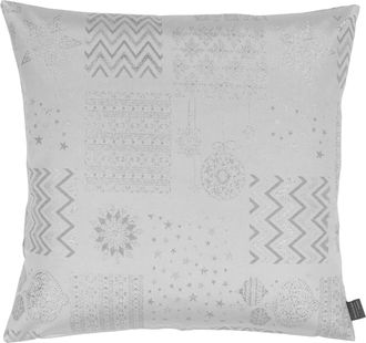 Hossner Kissenh&uuml;lle Weihnachten Kissen Weihnachtskissen Dekokissen Sofakissen Neptun Silber (50 x 50 cm)