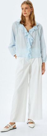 Koton Langarmshirt V-Kragen Lang&auml;rmelig Langarmshirt