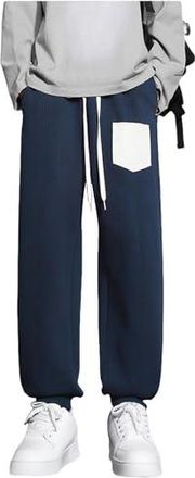 Generic Pantalon respirant coupe droite pour le travail et les sorties d&eacute;contract&eacute;es, taille &eacute;lastique, l&eacute;ger et confortable, bleu, 6XL