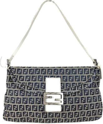 Fendi Sac bandouli&egrave;re Zucchino en toile Pre-owned - Femme - Pre-owned - Bleu - Taille: ONE Size
