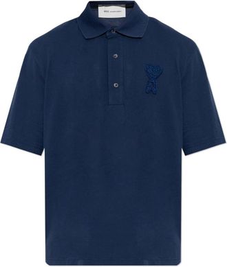 Ami Homme, Tops, Bleu, Taille: XL Polo Avec Patch