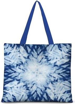 Generic Sac fourre-tout bleu en toile tie-dye - 40 x 35 cm - Design artistique avec fermeture &eacute;clair et poche int&eacute;rieure, Tie-dye bleu 5, 28 X 12 X 9 Centimet