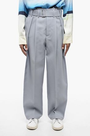 Jil Sander Wollhose mit 2 Bundfalten und G&uuml;rtel Jil Sander